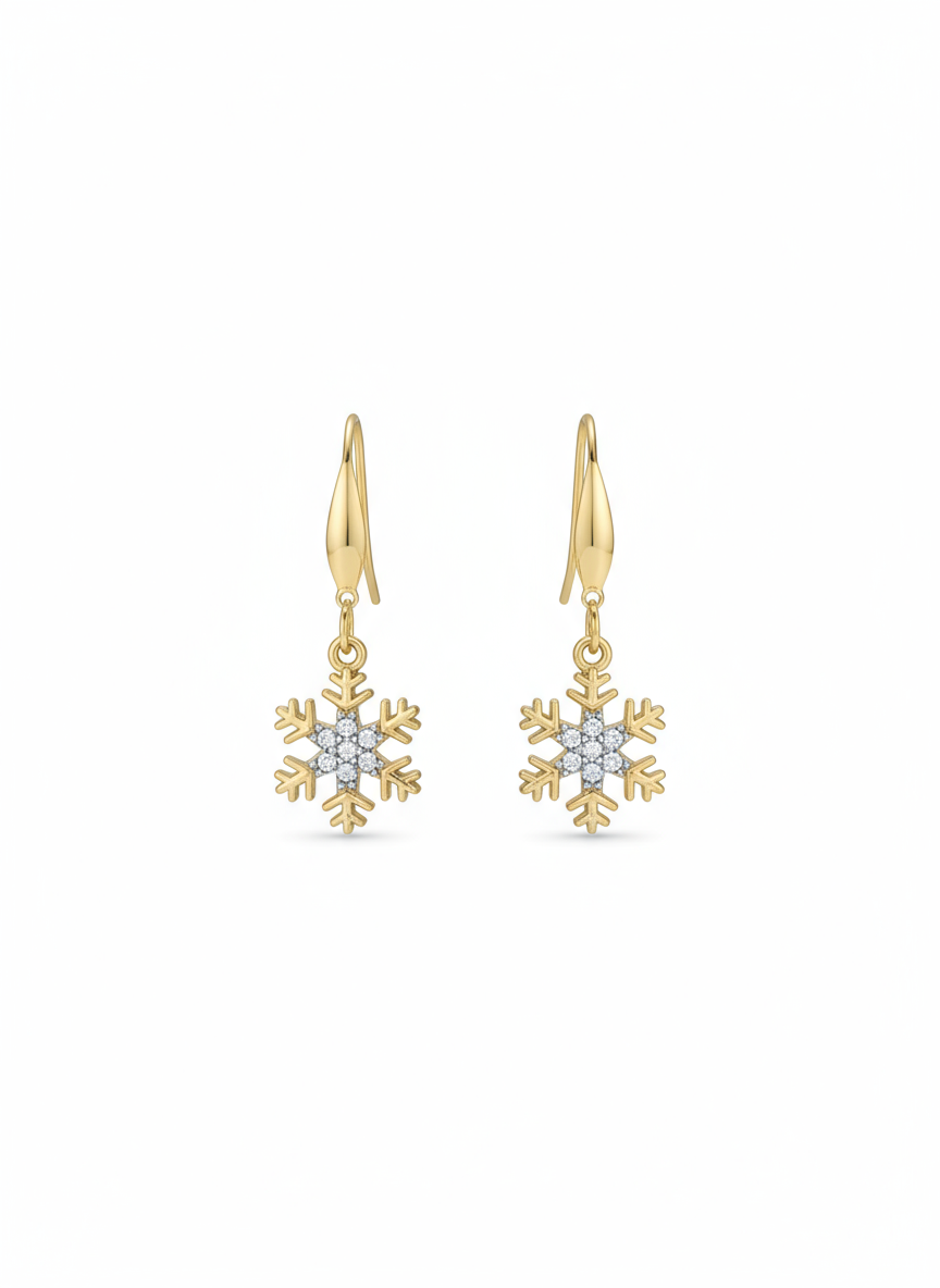 Golden Snowflake Earrings – Gracie Rose Creative